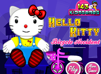 HELLO KITTY ACCIDENT CU BICICLETA - JOCURI CU HELLO KITTY